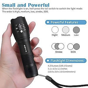 BEIKE Flashlight 2 Pack, Flash Light High Lumens, Small Flashlights Powerful, Super Bright LED Flashlight, Handheld Flashlights for Home, Camping, Emergency, Power Outages, Travel