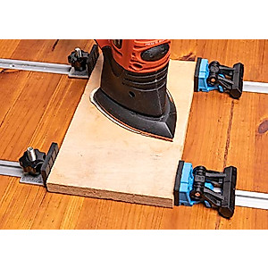 Kit to Build Woodworking Jigs Fixtures |30⁰ Dovetail Aluminum Tracks and Inline Clamps |Cutting Routing Drilling Sanding Gluing Assembling |Include T Track Accessories: T bolts, Star Knobs (ECO KIT)