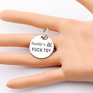 Funny Couple Keychain BDSM BDSM Gift Kinky Gifts for Husband Naughty Jewlry (Daddys lil FUCK TOY)