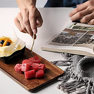 GEEKLLS Breakfast Tray Rectangle Wooden Tea Tray Serving Table Plate Snacks Food Storage Dish for Hotel Home Serving Tray