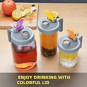 3 Pack Wide Mouth Mason Jar Pouring Spout Lid with Handle for Ball Mason Jars, Leak-free and Airtight, Turns your Mason Jar into Pitcher