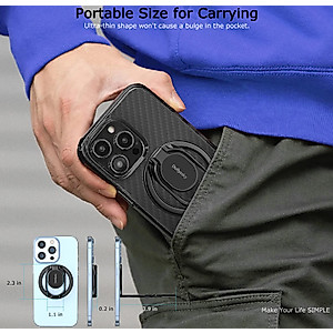 Doflyesky Magnetic Phone Ring Holder with Magsafe, Double Adjustable Gym Finger Ring Grip, Removable Phone Grip, for iPhone, iPad and Smartphones, Compatible with Magnetic Car Mount (Colorful)