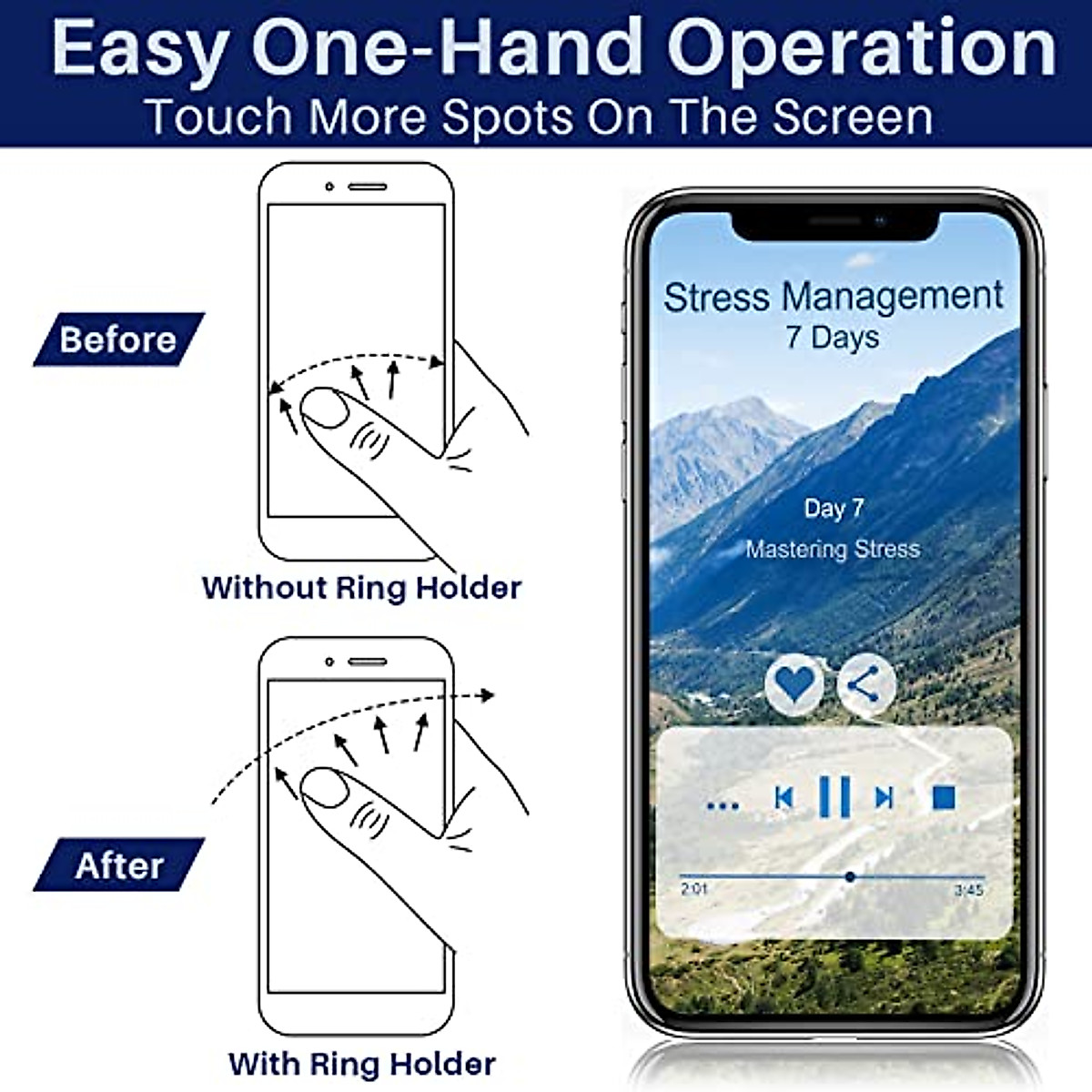 Moxweyeni 6 Pcs Cell Phone Ring Holder Stand Phone Ring Holder Adhesive Metal Phone Finger Grip Universal Ring Holder for Cell Phone Tablet, Sticky Phone Charms Accessories (Heart Shaped)