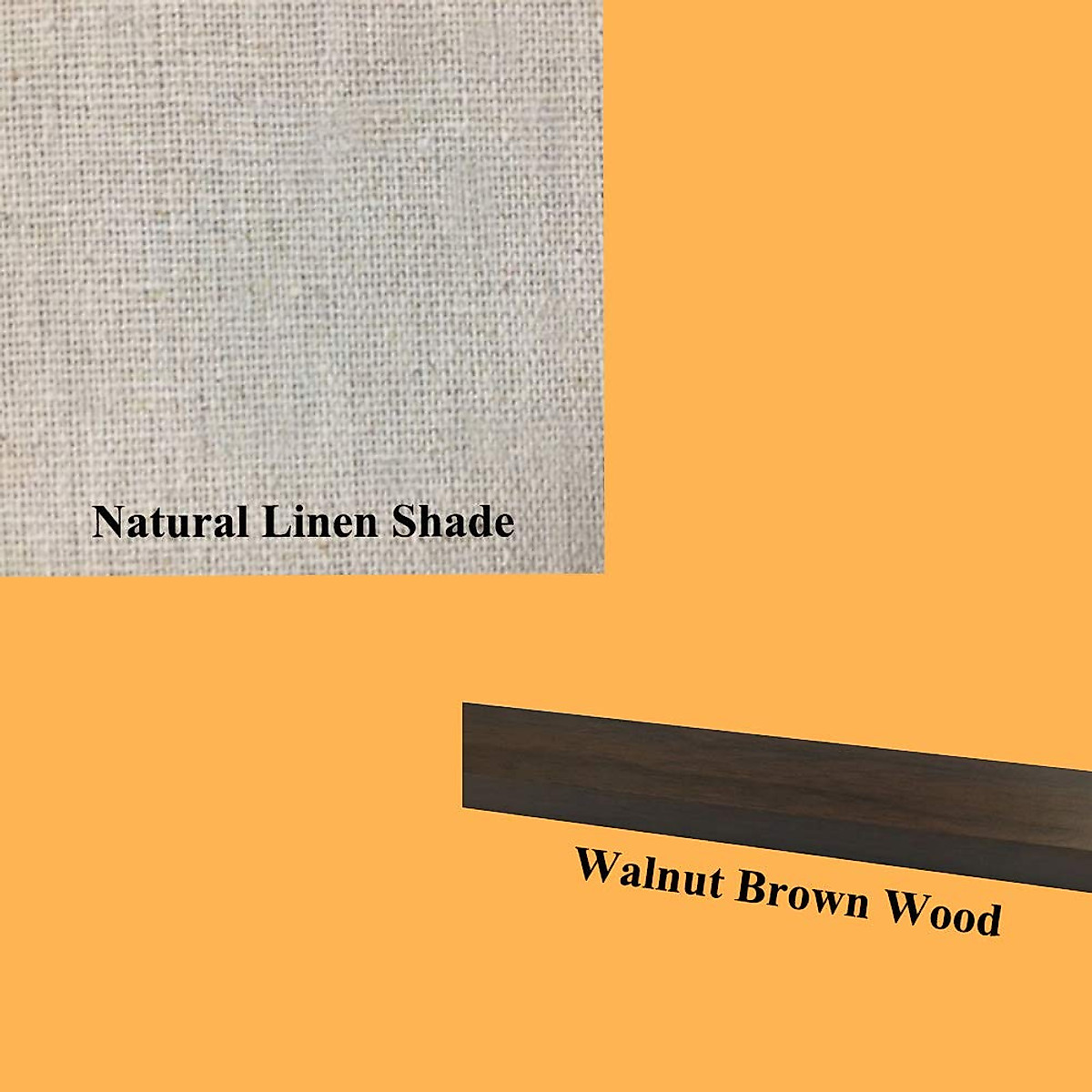 HomeFocus - Floor Lamp,Shelf Floor Lamp with LED Bulb,Corner Display Floor Lamp for Living Room,Bedroom and Office,Linen White Shade,Wood,Brown.
