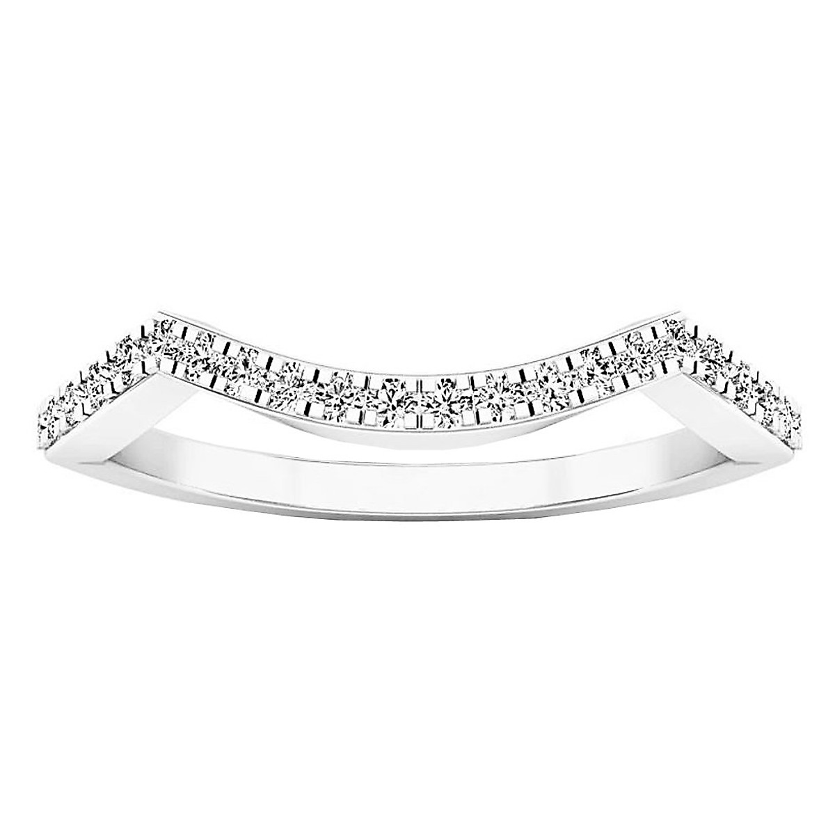 Dazzlingrock Collection 0.25 Carat (ctw) 10K Round Cubic Zirconia CZ Bridal wedding band 1/4, White Gold, Size 5.5