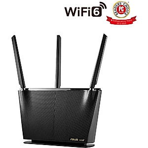 ASUS WiFi 6 Router (RT-AX68U) - Dual Band Gigabit Wireless Router, 3x3 Support, Gaming & Streaming, AiMesh Compatible, Included Lifetime Internet Security, Parental Control, MU-MIMO, OFDMA