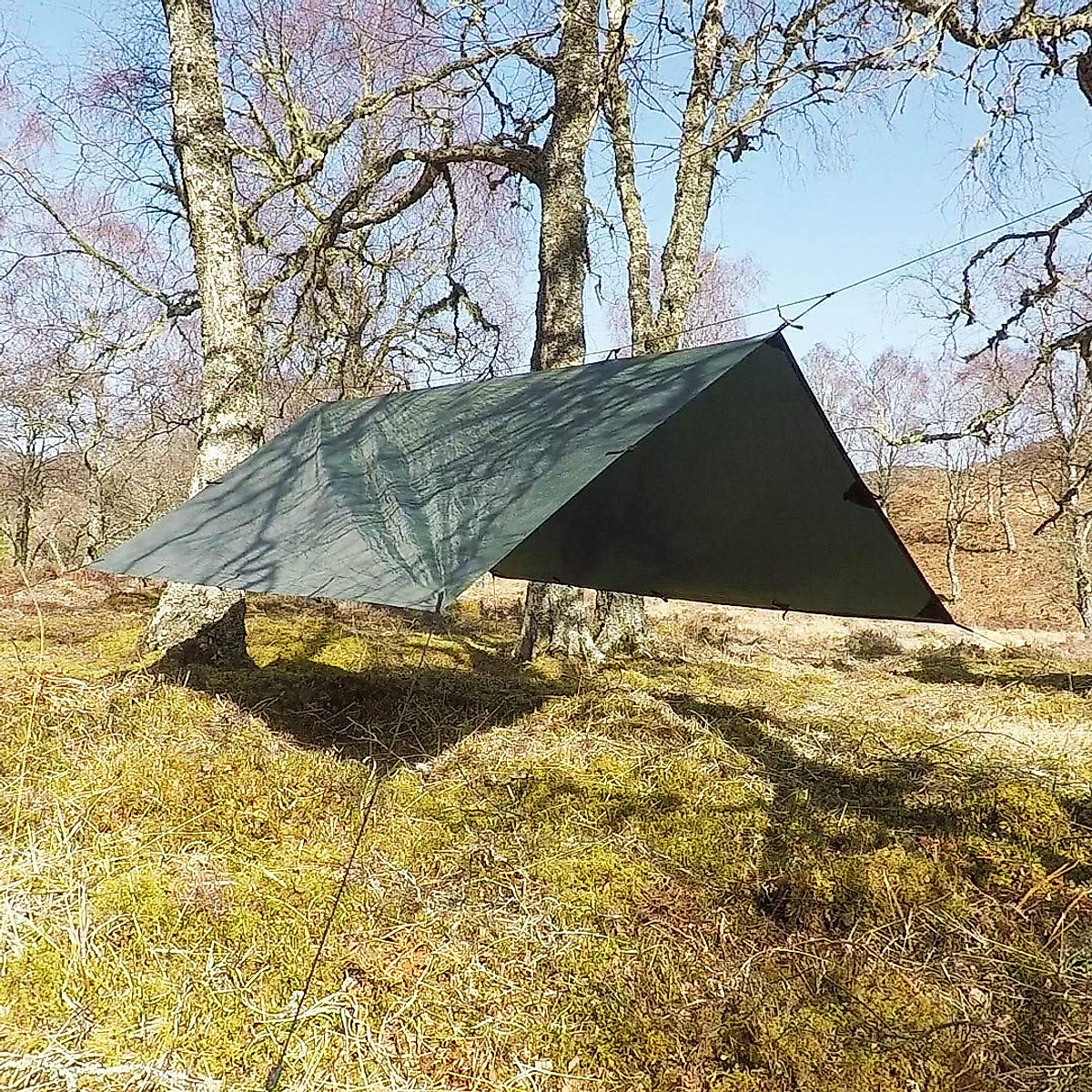 DD Hammocks - DD Tarp 3x3 - Olive Green (10ft x 10ft) - 100% Waterproof Lightweight & Multifunctional Rainfly Tarp Tent Shelter for Camping Backpacking & Hiking Adventure
