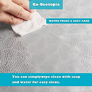 Ga-Geetopia Thin 3D EVA Shower Curtain Liner Water Cube, 72x72 Premium Light Weight Clear Plastic Bathroom Shower Curtain with Rustproof Metal Grommets 3 Magnets for Shower Stall, Bathtubs(No Hooks)