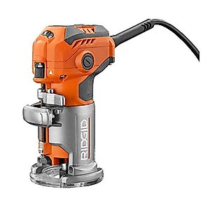 Ridgid 5.5 Amp Corded Compact Power Trim Router With Micro Adjust Dial R24012 (Renewed)