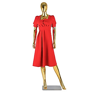 Female Mannequin Dress Full Body - 70'' Mannequin Dress Form Display Full Body Adjustable Realistic Manikin Torso Stand (Golden)