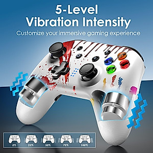 REDSTORM 2.4g Wireless Game Controller for Windows PC,Android,Switch,Steam Deck, PC Gaming Controller with 4 Programmable Buttons, Dual Vibration, Turbo, Motion Control, LED Light