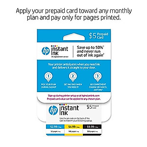 HP Tango X Smart Home Printer with Indigo Linen cover – Designed for your Smartphone with Remote Wireless Printing (3DP64A) with Instant Ink Prepaid Card for 50 100 300 Page per Month Plans (3HZ65AN)