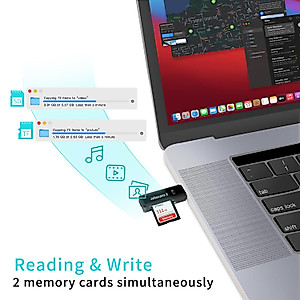 USB 3.0 SD Card Reader for PC, Laptop, Mac, Windows, Linux, Chrome, SDXC, SDHC, SD, MMC, RS-MMC, Micro SDXC Micro SD, Micro SDHC Card and UHS-I Cards - No SD Card Included.