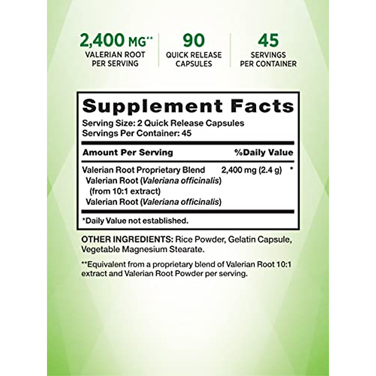 Nature's Truth Valerian Root Capsules | 2400mg | 90 Count | Non-GMO & Gluten Free Supplement