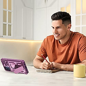 for Motorola Moto G-Stylus 5G-2022 Case: Military Grade Drop Proof Protection Cover with Kickstand | Matte Textured Rugged Shockproof TPU | Protective Phone Case for Moto G Stylus(Pink Purple)