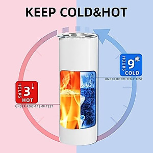 MURRICON Sublimation Tumblers 20 oz Skinny Straight,Stainless Steel Sublimation Blanks Skinny Tumbler,Double Wall Vacuum Insulated Sublimation Tumblers,with lid and straw,10 Pack