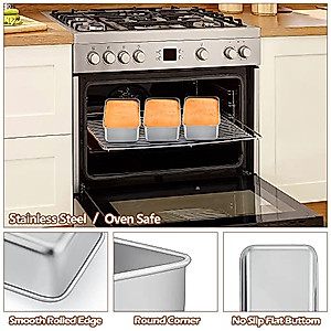 LIANYU 4 Pack Loaf Pans for Baking Bread, 9x5 Inch Bread Pan, Bread Loaf Pan for Baking, Stainless Steel Meatloaf Baking Pan, Loaf Tin Pan for Homemade Banana Bread, Dishwasher Safe