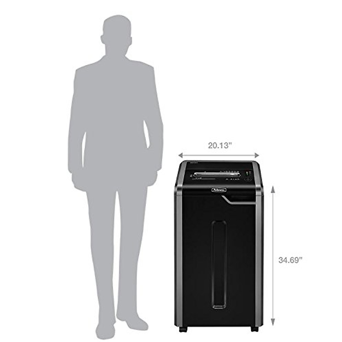 Fellowes Powershred 325Ci 100% Jam Proof 22-Sheet Cross-Cut Commercial Grade Paper Shredder (3831001) , Black