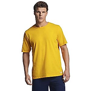 Russell Athletic mens Cotton Performance Short Sleeve T-shirt T Shirt, Gold, Small US