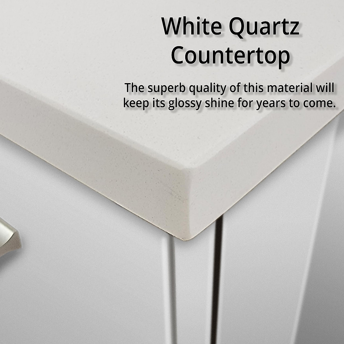 Bell+Modern Sonoma 80 in. W x 22 in. D Glossy White Double Bath Vanity and White Quartz Top