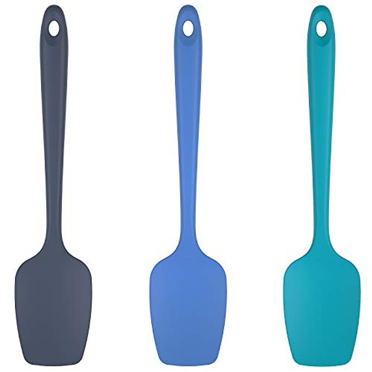 U-Taste Silicone Spoon Spatula Set, 600ºF High Heat Resistant BPA-Free Flexible Rubber Scraper, Cooking Mixing Baking Kitchen Utensils Set of 3 (Multicolors)