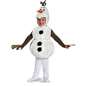 Disguise Baby's Disney Frozen Olaf Deluxe Toddler Costume,White,Toddler L (4-6)