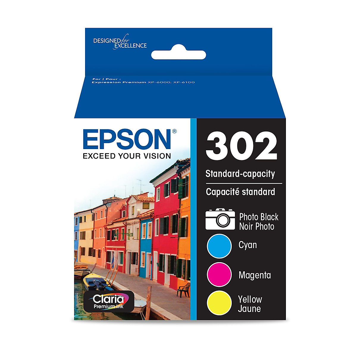EPSON T302 Claria Premium -Ink Standard Capacity Color Combo Pack (T302520-S) for Select Epson Expression Premium Printers