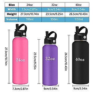 Westpearl Personalized Water Bottles with Straw 32oz Custom Stainless Steel Sports Water Bottle with Engraved Name Text Customized Insulated Double Wall Water Bottles for School Sports