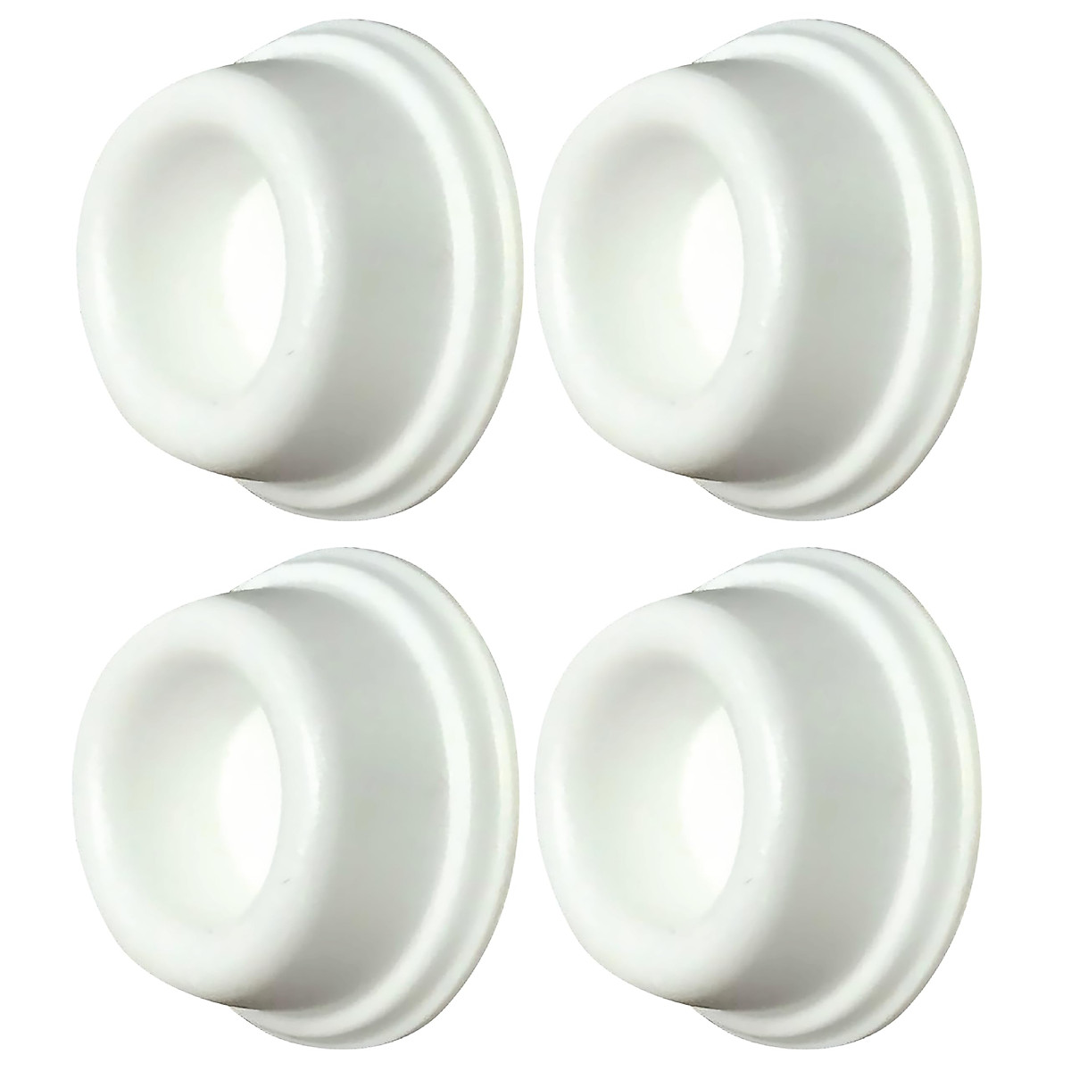 Rubber Door Stopper Bumpers (Pack of 4) White - Made in USA - Self Adhesive Wall Protectors, Prevent Damage to Walls from Door Knobs Handles, Guard and Shield