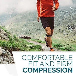 Run Forever Sports Patella Strap Knee Brace Support for Arthritis, ACL, Running, Basketball, Meniscus Tear, Sports, Athletic. Best Knee Brace for Hiking, Soccer, Volleyball & Squats (Pack Of 2, Black)