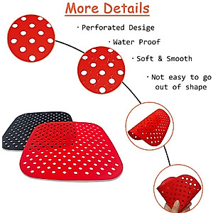 Armrouns Reusable Air Fryer Silicone Liner, 8.5Inch Square Non-Stick, BPA Free Reusable Air Fryer Accessories(2 Packs).