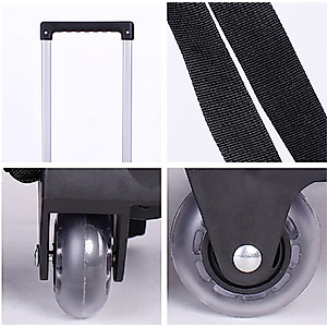 Falytemow Foldable Shopping Bag with Wheels Oxford Fabric Bag Collapsible Reusable Tote Bags for Travel Home Kitchen Supermarket