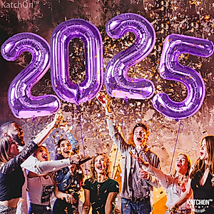 KatchOn, Huge Purple 2025 Balloons New Year - 42 Inch | 2025 Purple Balloons | Happy New Year Decorations 2025 | 2025 Balloon Numbers | New Years Eve Party Supplies 2025 | Senior Night Decorations