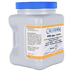 EMB Agar, Levine, Criterion Dehydrated Culture Media, 500gm Wide-Mouth Bottle, by Hardy Diagnostics
