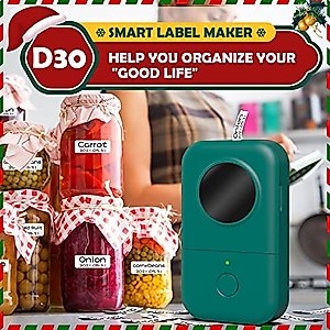 Label Maker - Thermal Smart Mini Label Printer Machine - COLORWING D30 Bluetooth Wireless Portable Labeling Printer, Compatible with iOS & Android (USB Rechargeable)