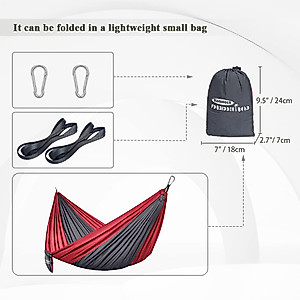 Forbidden Road Camping Hammock Single Hammocks Parachute Hammock for Outdoor Hiking Travel Backpacking - 210D Nylon Taffeta Hammock Swing - Support 400lbs Ropes Carabiners Included
