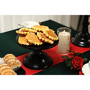 LIFESTIVAL 5 Pcs Black Cake Stands Set Metal Cupcake Holder Round Dessert Display Plate Serving Platter for Party Wedding Brithday Baby Shower Celebration Home Decoration