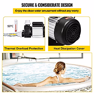 Happybuy Swimming Pool Pump 1hp 110v Hot Tub 0.75 Kw Water Circulation Spa Above GroundPool