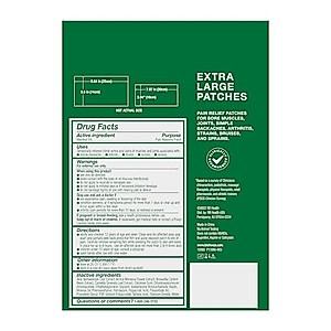 Biofreeze XL Patches Menthol Pain Relieving Patches (4/Box) 2 Sizes Up To 8 Hours Of Long Lasting Pain Relief Of Sore Muscles, Arthritis, Simple Backaches, And Joint Pain (Packaging May Vary)