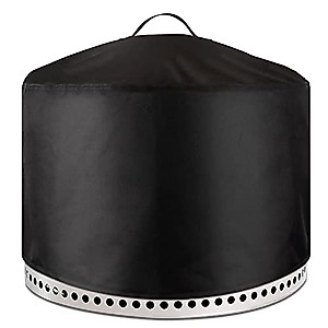 Fire Pit Cover for Solo Stove 15 Inch,Ranger Solo Stove Waterproof Cover,Round Waterproof Fire Pit Protective Accessories for Outdoor Camping,Black,17.7" D x 13.7"H