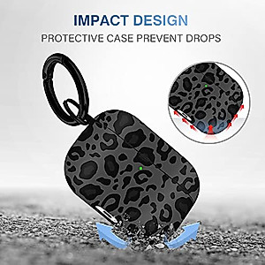 Youtec for Airpods Pro 2nd Generation Case Cover 2022, Leopard Print for Airpods Pro 2 Case Cute Soft Protective Cover with Keychain, for Women Girls Apple for Airpods Pro 2(Dark Leopard)