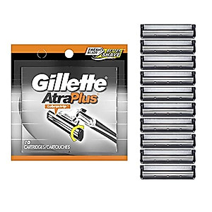 Gillette AltraPlus Mens Razor Blade Refills, 10 Count, Lubra-Soft Strip for Smoothness and Comfort