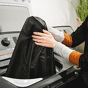 Big Joe Fuf XL Foam Filled Bean Bag Chair with Removable Cover, Black Lenox, Durable Woven Polyester, 5 feet Giant