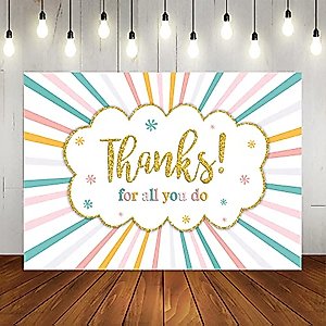 Lofaris Thanks for All You Do Photo Backdrop Thank You Party Background Thanks to Staff Teachers Professors Doctors Photo Banner Happy Retirement National Nurse's Day Party Supplies 7x5ft