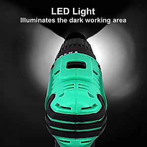 COMOWARE 20V Cordless Drill, Electric Power Drill Set with 1 Battery & Charger, 3/8” Keyless Chuck, 2 Variable Speed, 266 In-lb Torque, 25+1 Position and 34pcs Drill/Driver Bits