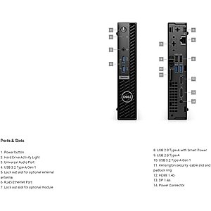 Dell OptiPlex 7010 Micro Form Factor Desktop, Intel Core i5-13500T (14 Core up to 4.6 GHz), 32GB DDR4 RAM, 1TB PCIe SSD, Intel UHD Graphics, Windows 11 Pro, Black