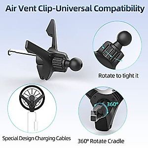 OFFCURVE Car Air Vent Phone Holder, Car Vent Cell Phone Mount Upgraded Metal Clip Car Hands Free Universal Cradle Vehicle Car Phone Holder Mount for iPhone 14 13 12 11 Android, Black