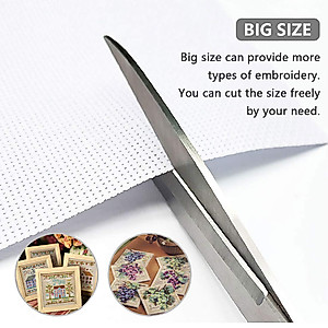 Cross Stitch Aida Fabric 14 Count, 59 by 39 Inch Large Size, Classic Reserve Cross Stitch Aida Cloth for Home DIY Embroidery Decoration