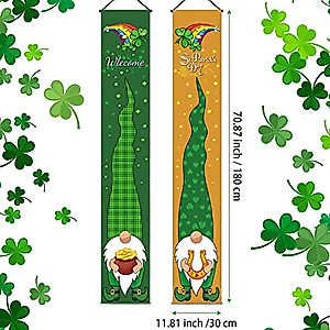 Viajero St. Patricks Day Decorations Banners Gnome Shamrock Welcome Hanging Signs