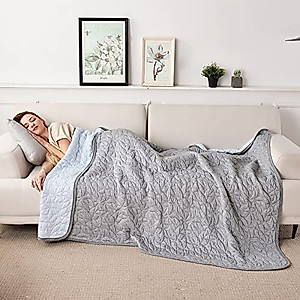 SOCHOW Cooling Blanket for Bed, Lightweight Breathable Soft Double Side Summer Blanket for Adults Baby Kids, Grey 60 × 80 Inches